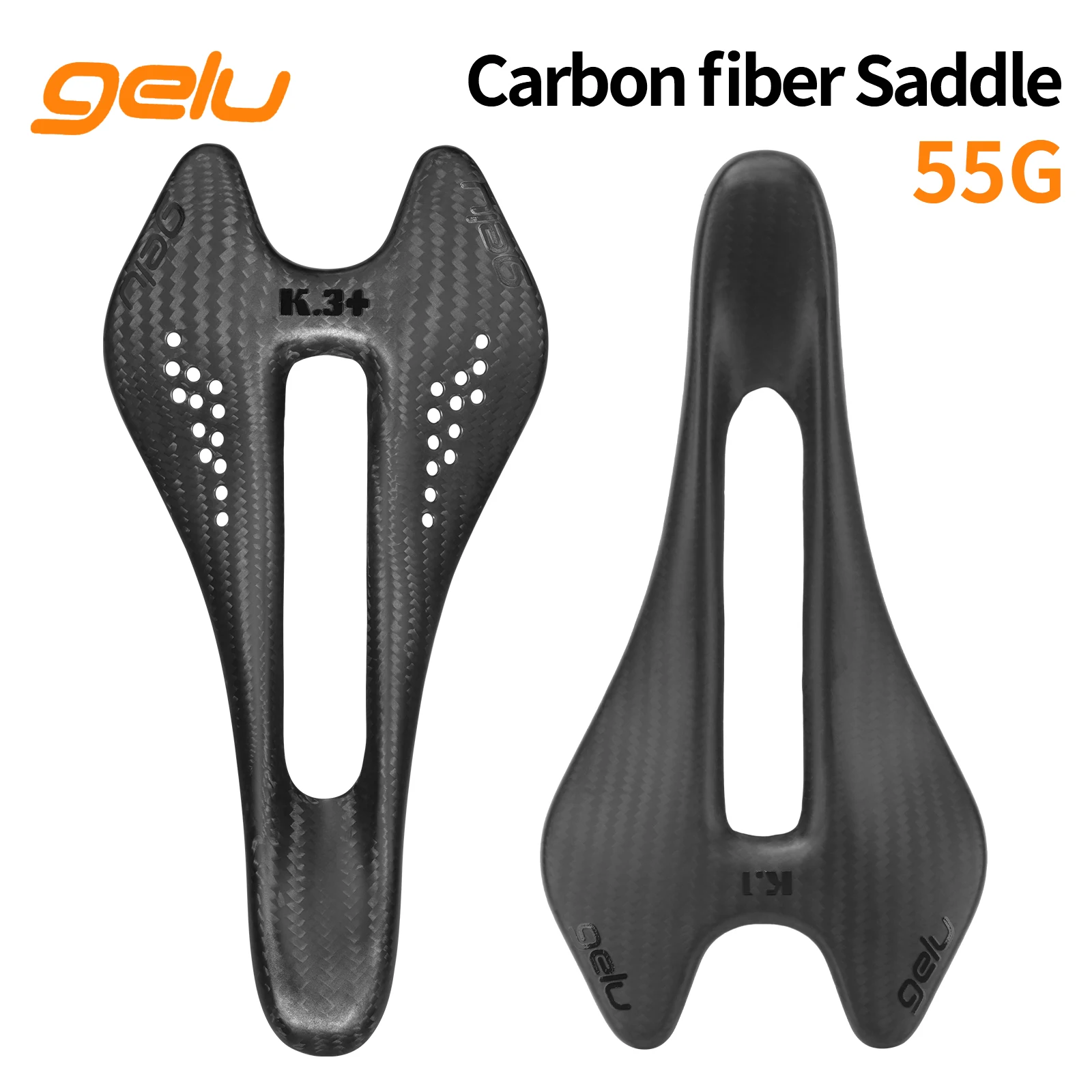 gelu Bicycle Full Carbon Fiber Saddle Ultra-light 55g Hollow Breathable ...