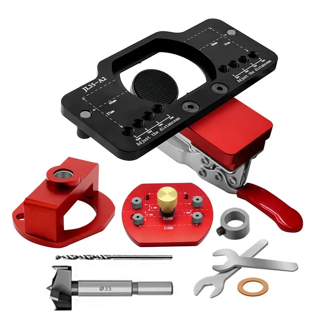 Concealed Hinge Jig with Clamp - Aluminum 35MM Hole Drilling Guide ...