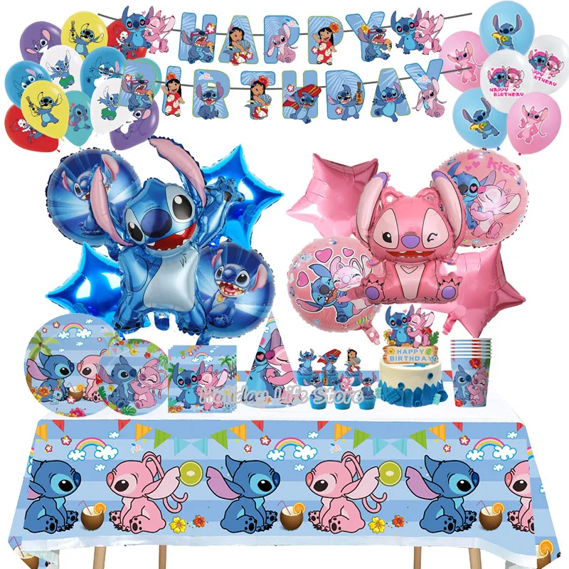 Disney-Lilo-And-Stitch-Birthday-Party-Decoration-Pink-Angel-Balloon-For ...