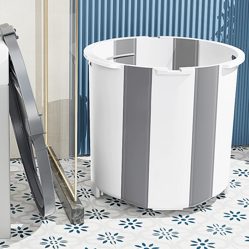 White-Big-Portable-Bathtub-Foot-Bath-Bucket-Folding-Fomentation-Machine ...