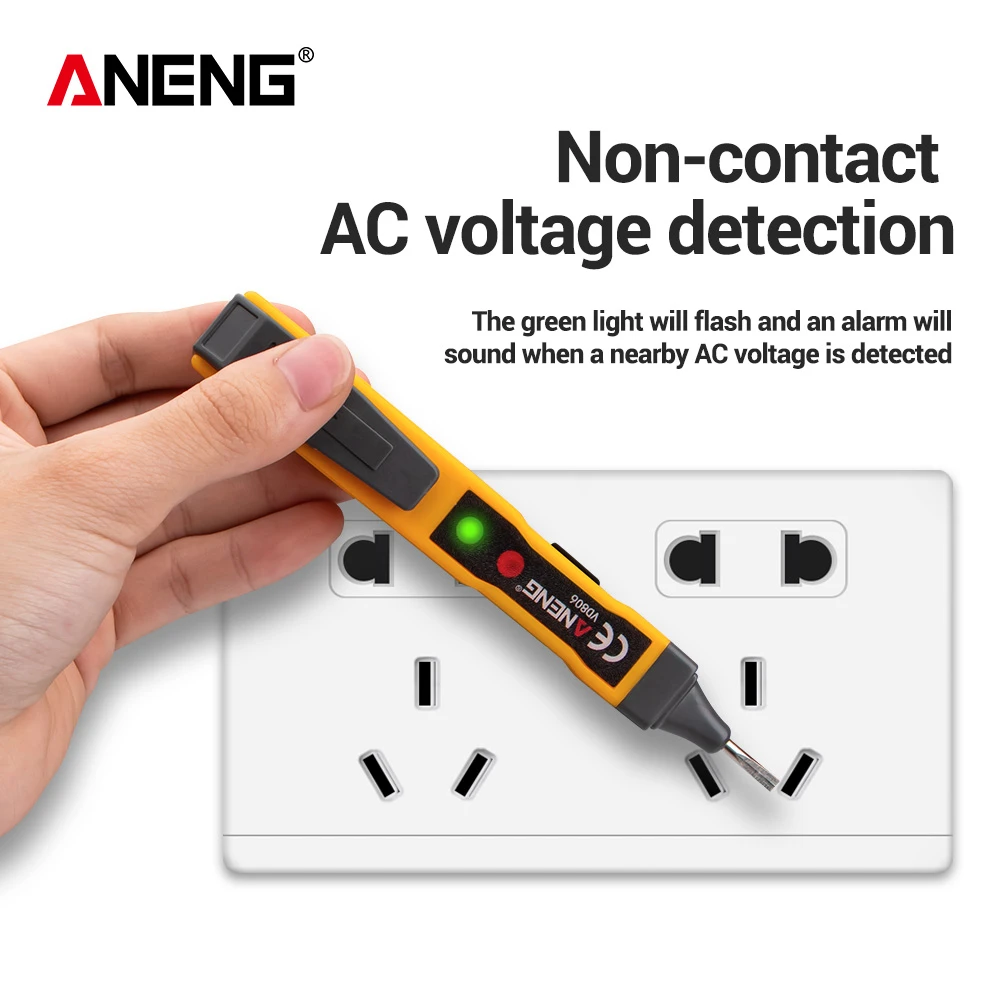 Voltage Tester Pen AC/DC Current Non Contact Circuit Meter Led Pencils ...