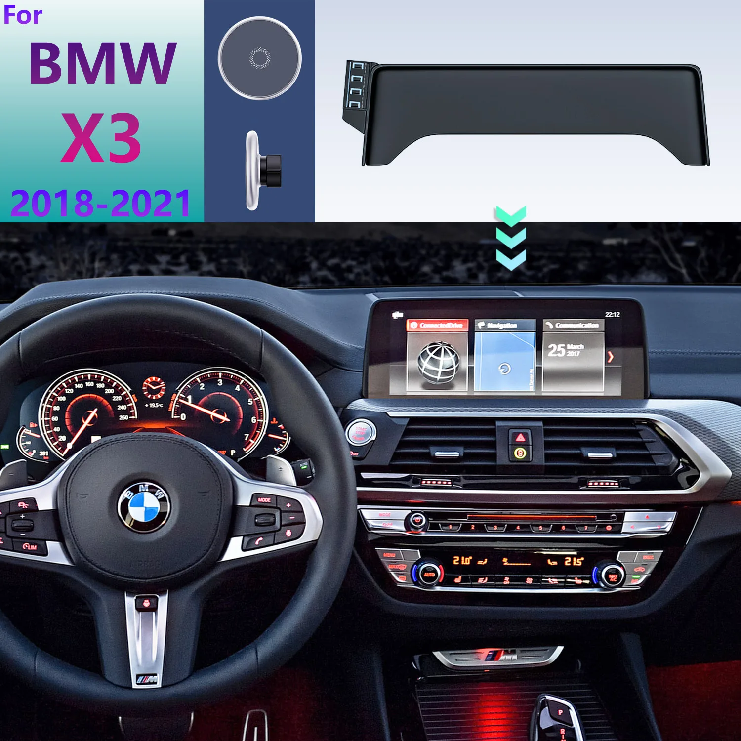 For-BMW-X3-G01-2021-2020-2019-2018-Car-Phone-Holder-Screen-Fixed-Base ...