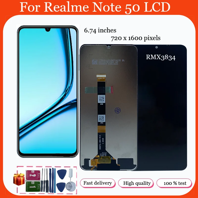 6-74-For-Realme-Note-50-RMX3834-LCD-Display-Touch-Screen-Digitizer ...