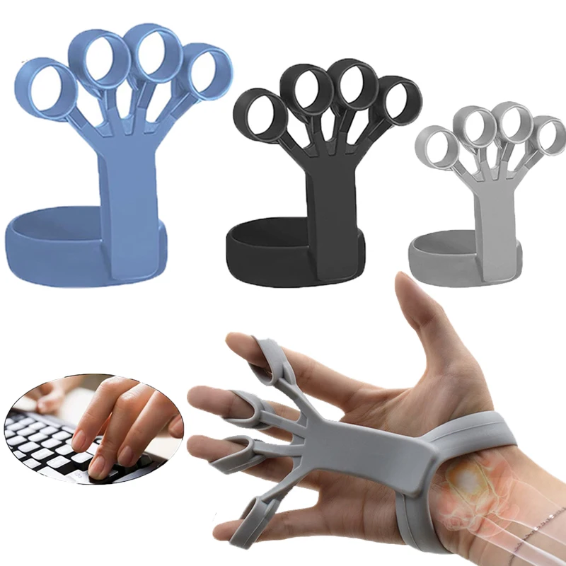 Hand Greifer Silikon Finger Expander Übung Hand Grip Handgelenk Stärke ...