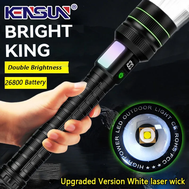 Super Bright Spotlight Long Range LED Flashlight With 26800 Parallel ...