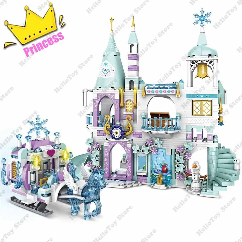 2024-Classic-Princess-Castle-Model-Girls-Ice-and-Snow-Castle-Building ...