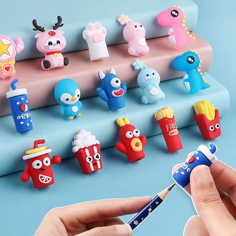 5/6pcs Cute Pencil Cap Silicone Touch Pen Cover Kawaii Pencil Extender ...