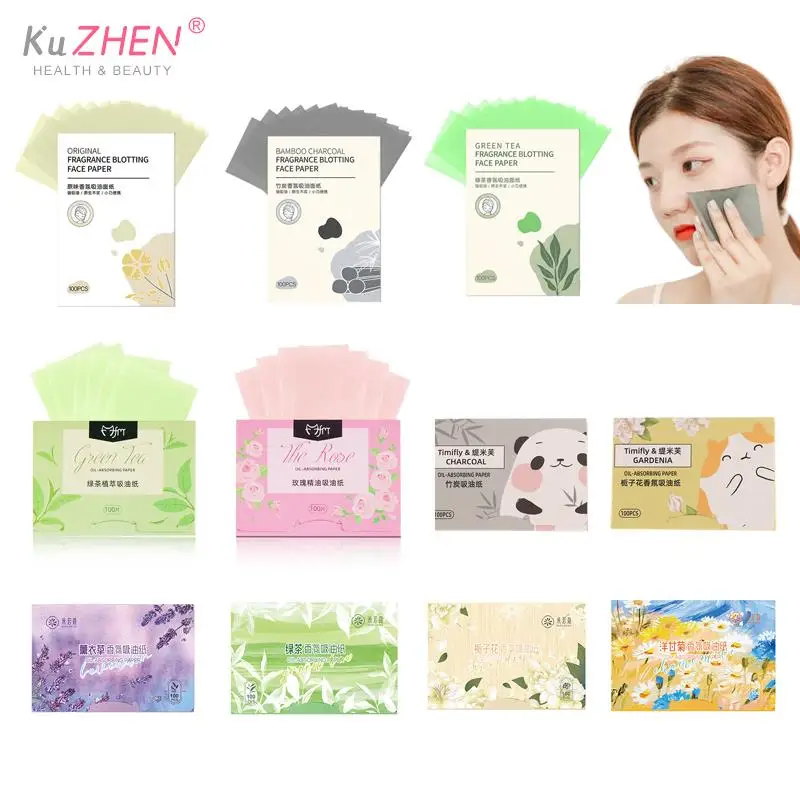 100sheets-pack-Face-Oil-Blotting-Paper-Protable-Matting-Face-Wipes ...