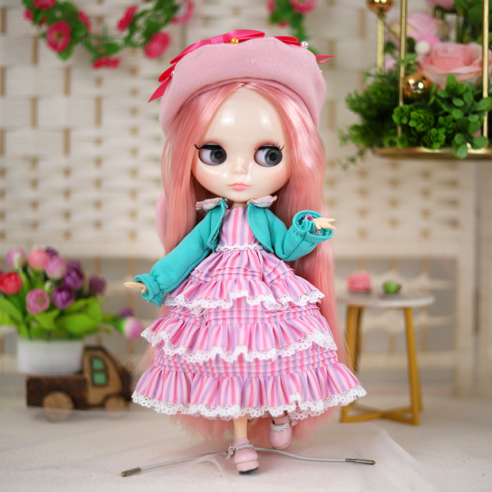 Daphne – Premium Custom Neo Blythe Doll with Pink Hair, White Skin ...