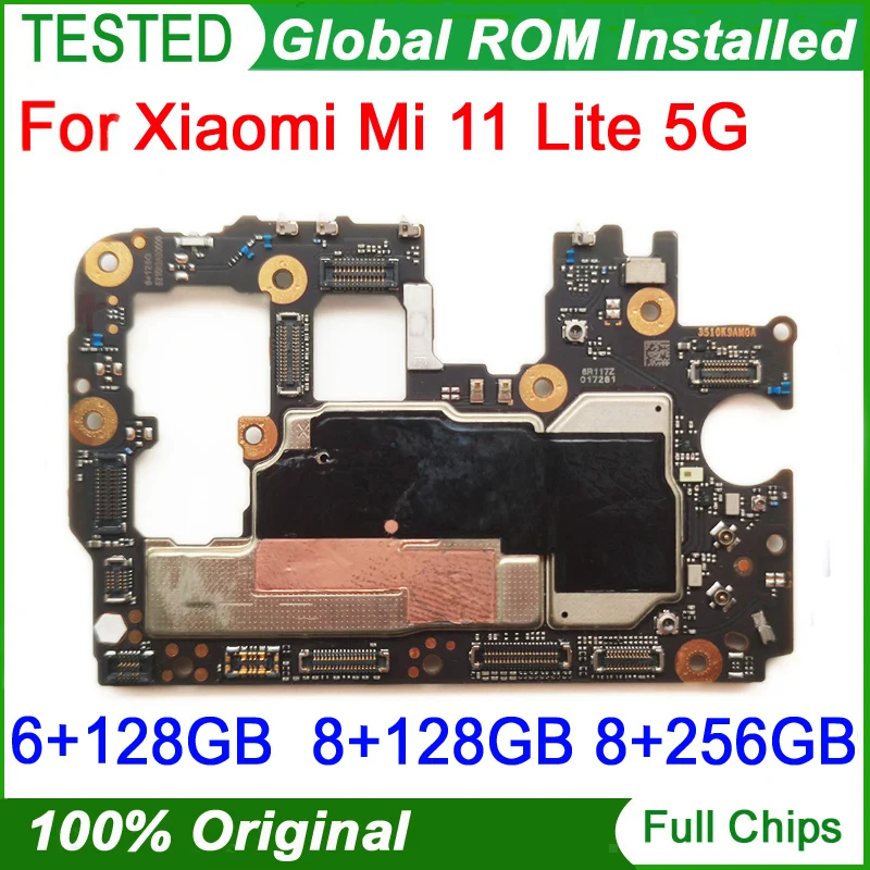 Original Para Xiaomi Mi 11 Lite 11 Lite 5G Placa-mãe desbloqueado com chips Logic Board