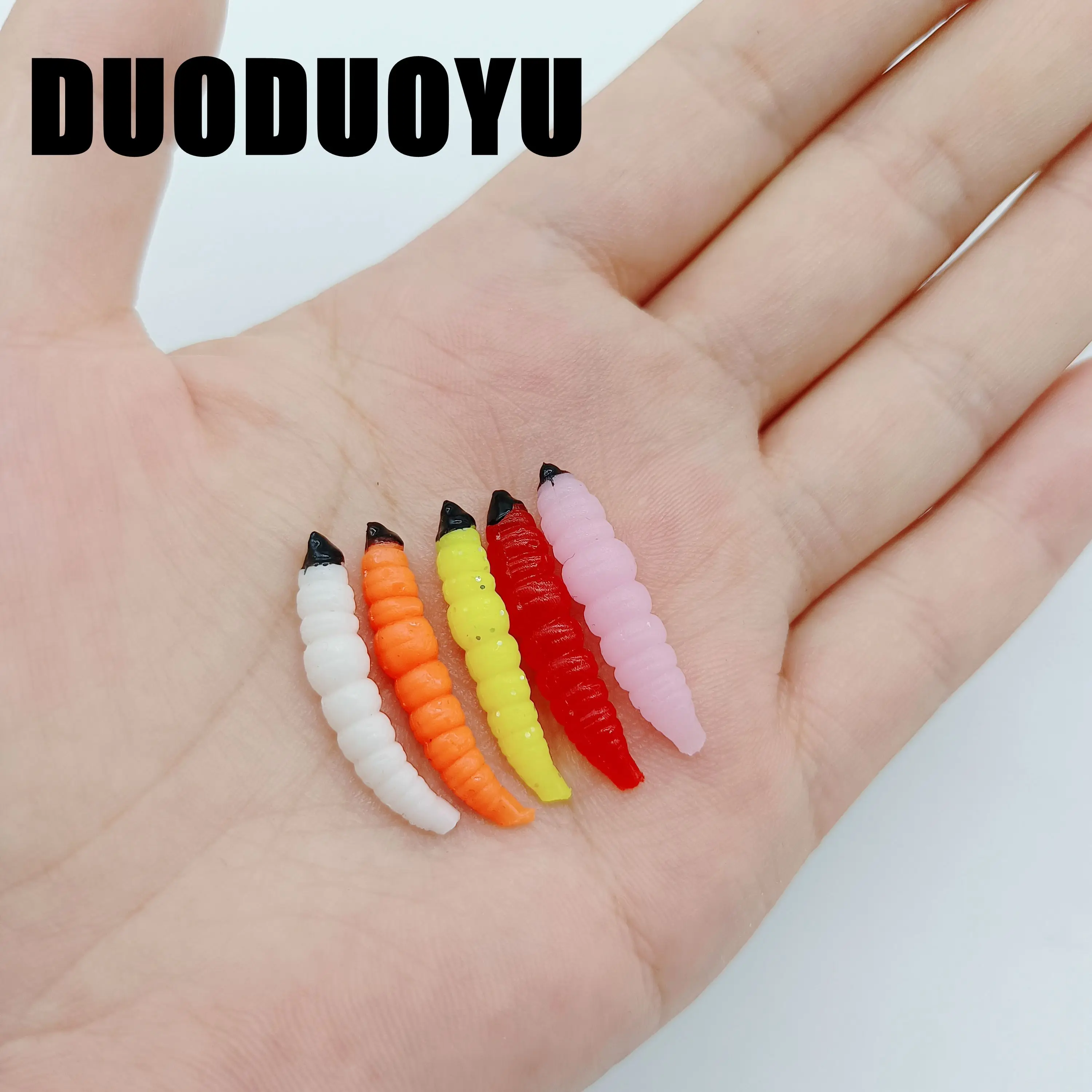 DUODUOYU-20PCS-Soft-Fishing-Lure-Worms-Silicone-Baits-0-45g-30mm ...