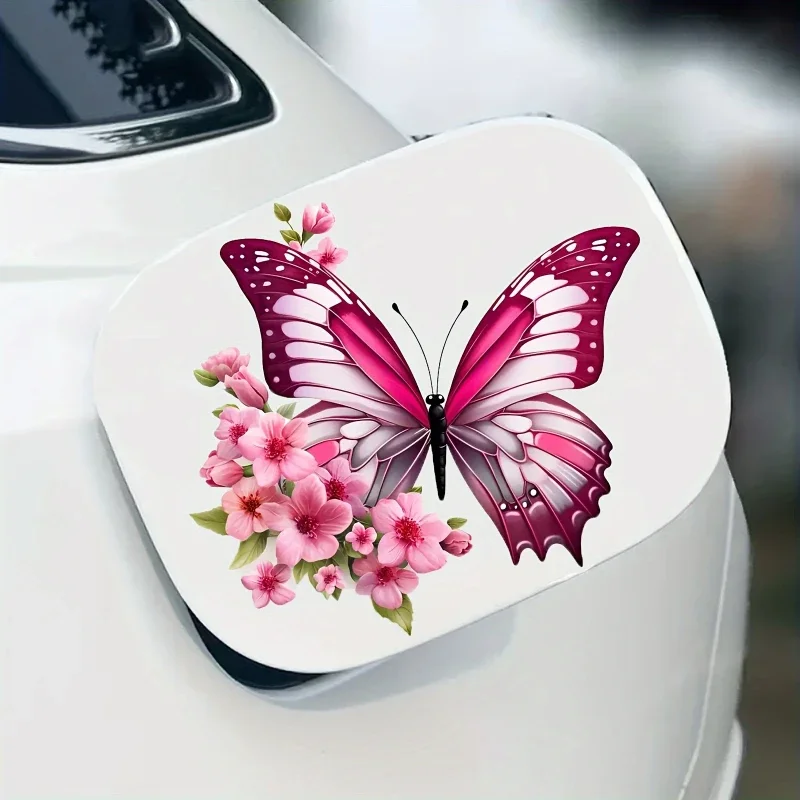 Butterfly-and-Flowers-Car-Stickers-Waterproof-Vinyl-Decals-Suitable-for ...