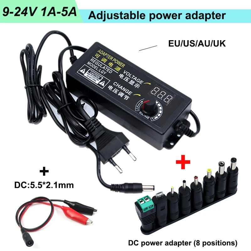 Adjustable Universal Power Adapter | Power Supply Adjustable 220v 12v ...