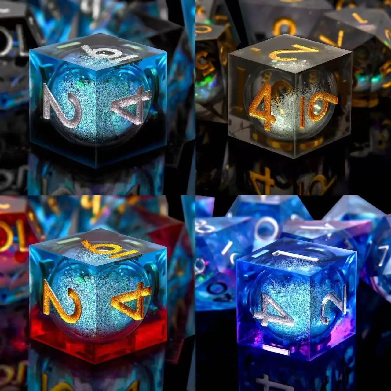 7pcs-Role-Playing-Dice-RPG-Resin-Dice-Set-Liquid-Core-Dice-for-Dungeons ...