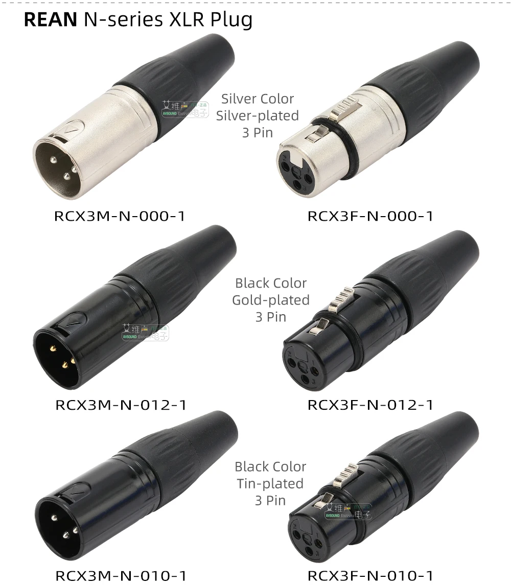 REAN-Fiche XLR mâle-femelle en forme de L à angle droit de 90 °,prise ...