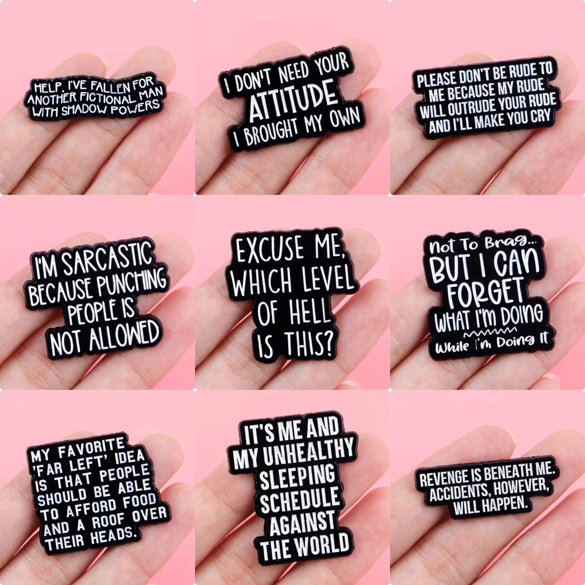 Satirical Quotes Enamel Pins Phrase Brooches Badge Lapel Pin For ...