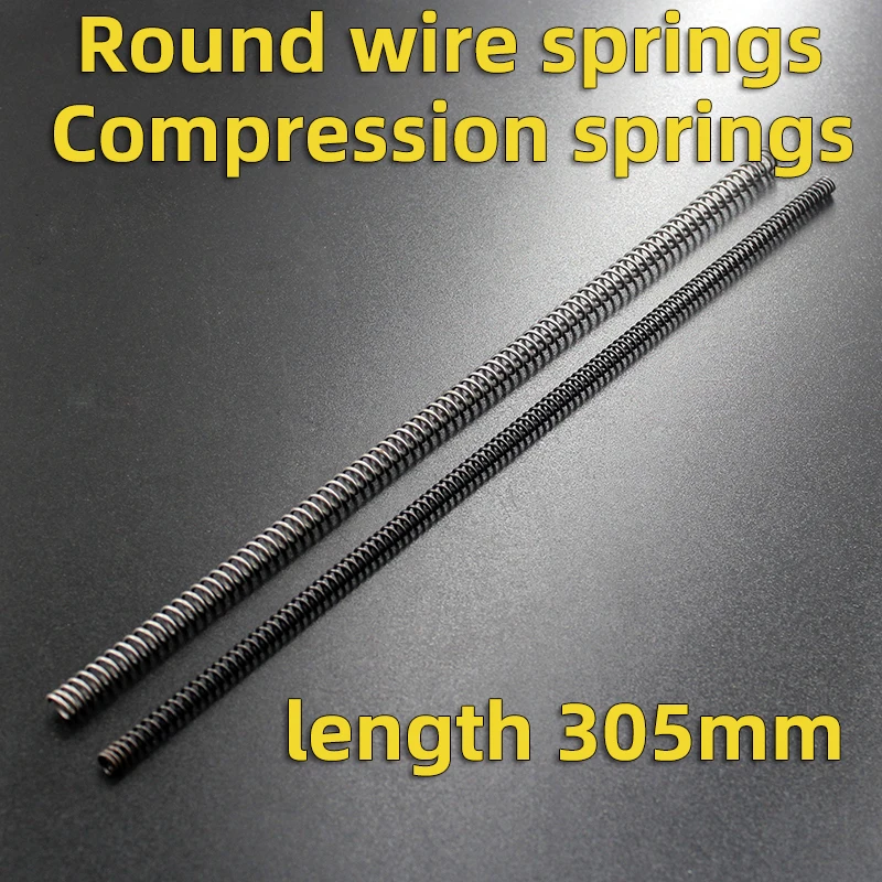 Length: 305mm, round wire compression spring, black wire spring, outer ...