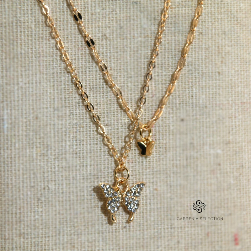 Double-layered-butterfly-necklace-simple-and-versatile-with-a-unique ...