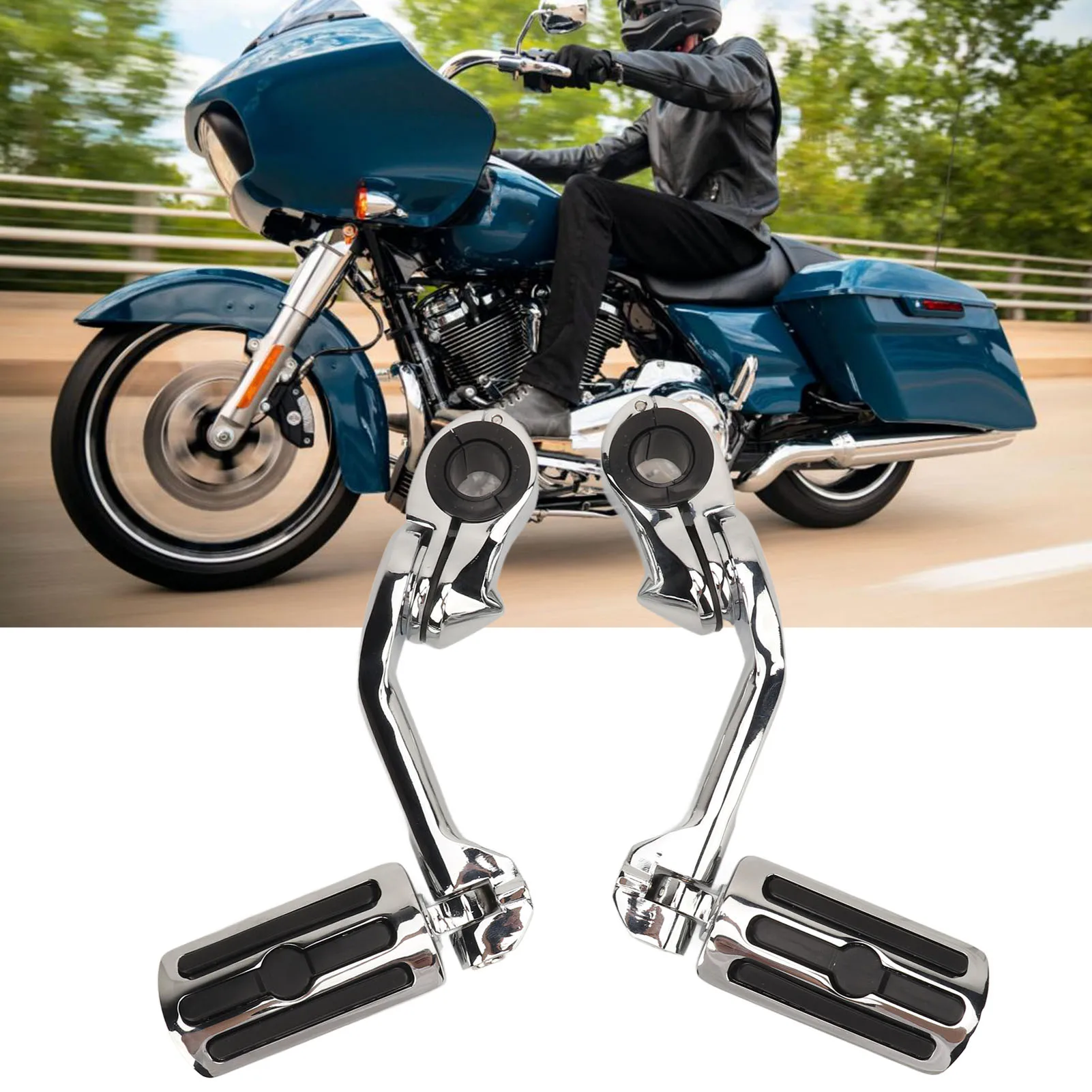 2Pcs Highway Foot Peg Motorcycle Highway Foot Peg Chrome Adjustable ...