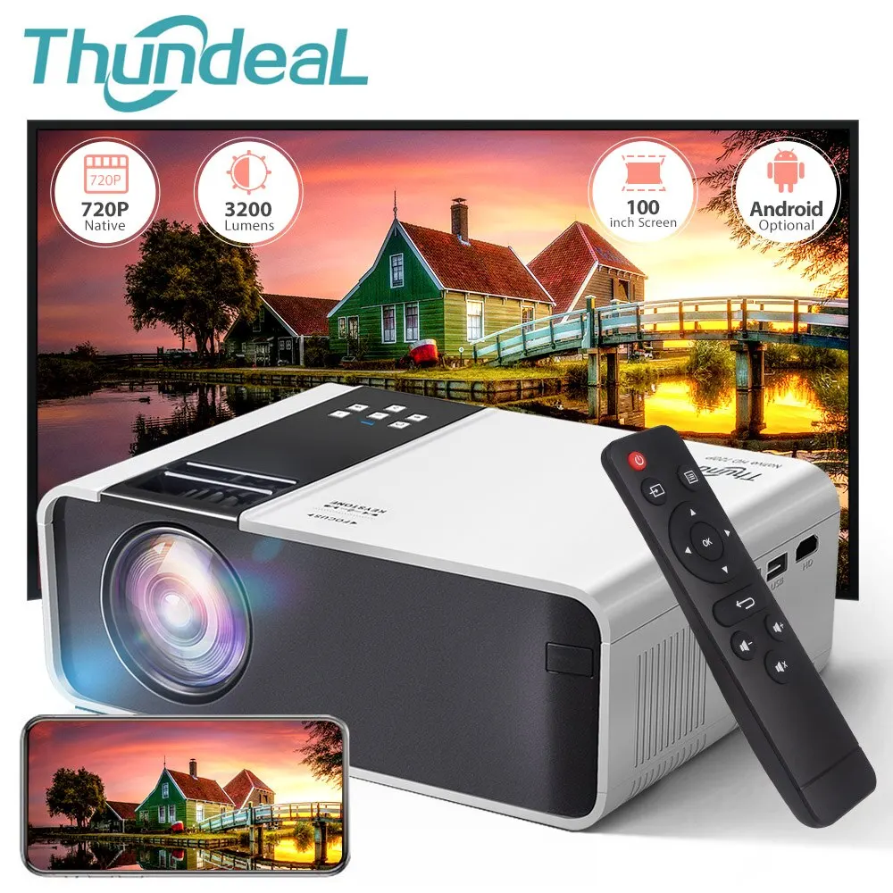ThundeaL TD90W Android 5G WiFi Mini HD Projector Native 720P TD90 ...