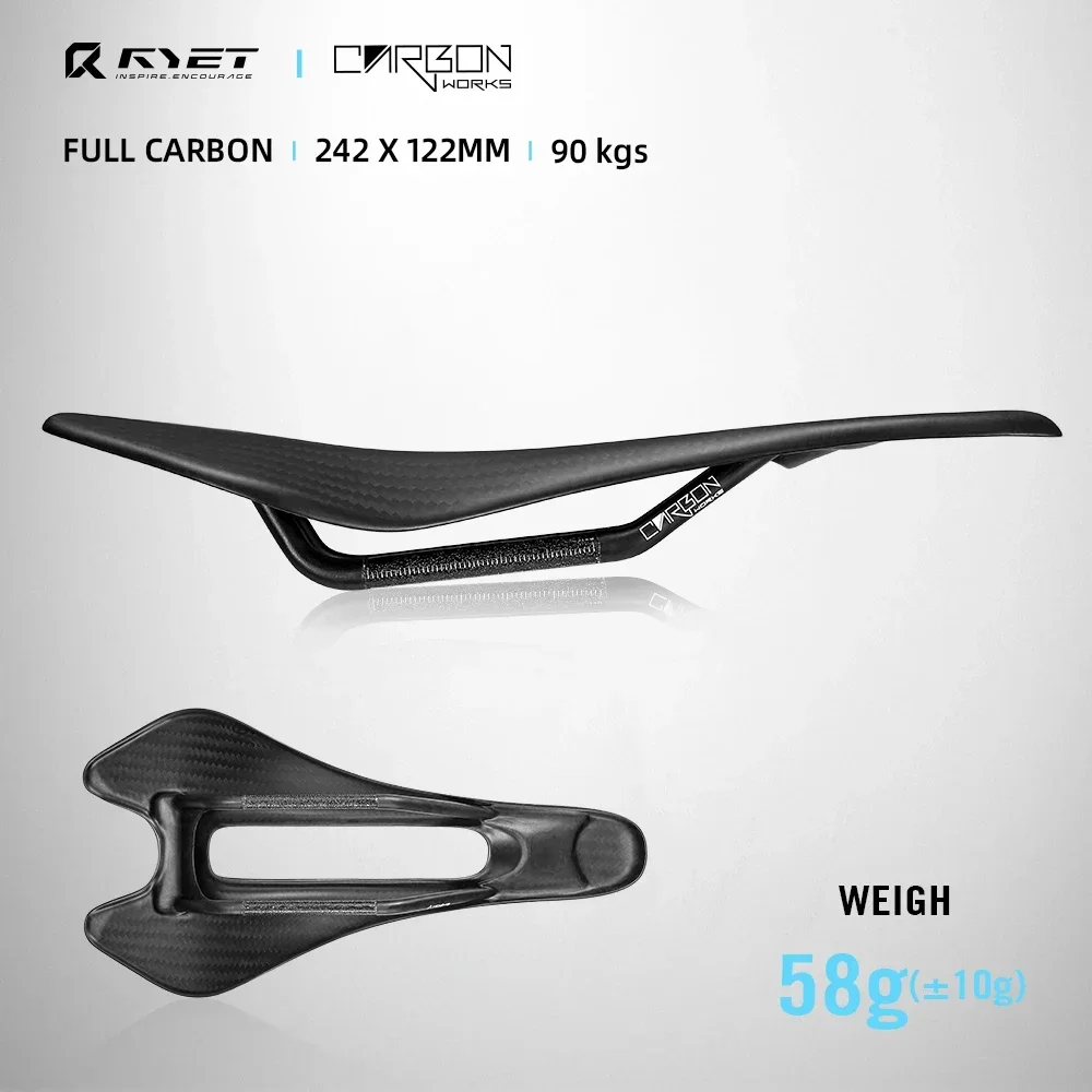 RYET Full Carbon Saddle 58g Narrow Lightweight & High Strength ...
