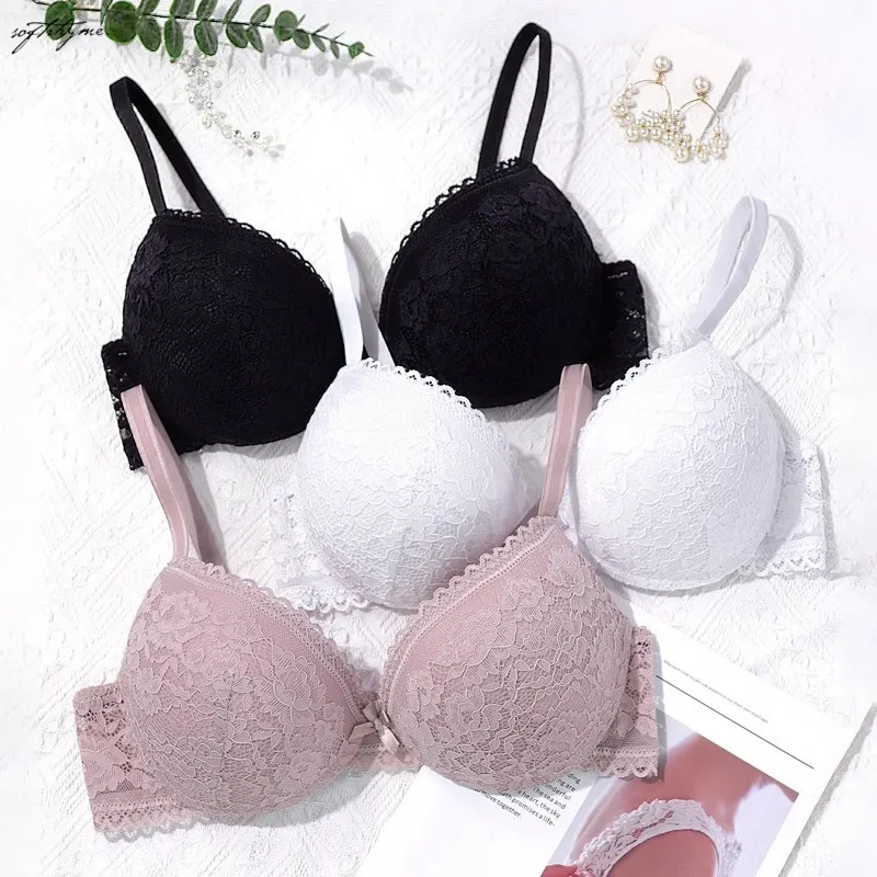 Softrhyme-3pcs-Floral-Lace-Stitching-Contour-Bras-Breathable-Micro ...