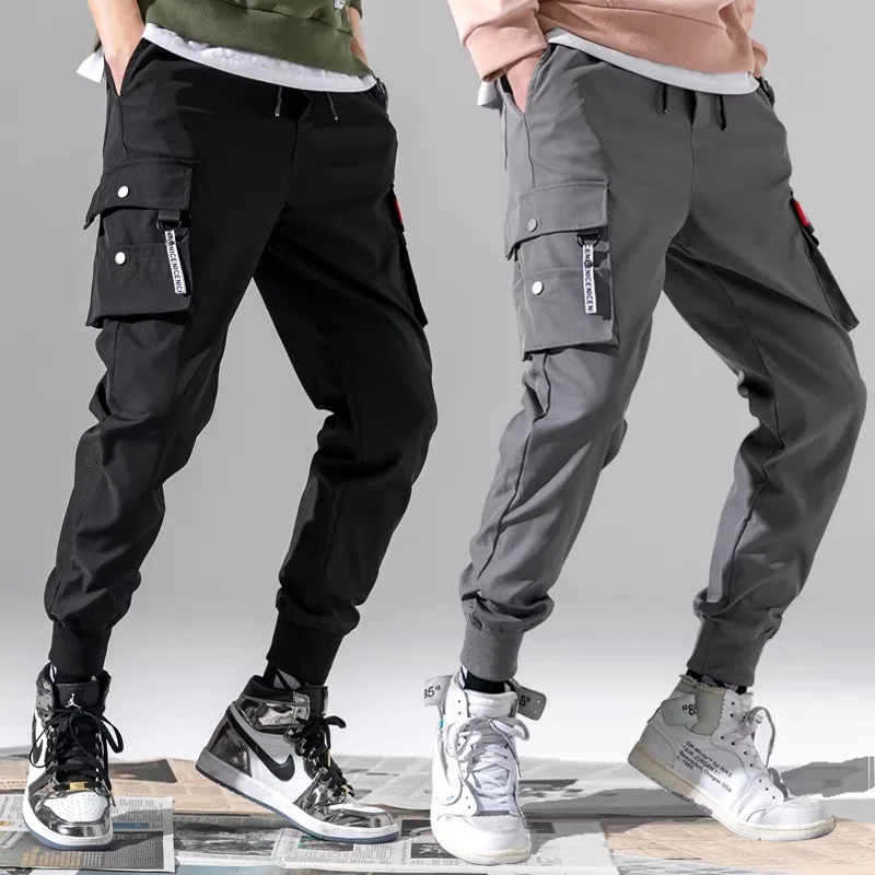 Men-Harajuku-Casual-Cargo-Pants-Spring-and-Autumn-Jogger-Trousers-Multi ...