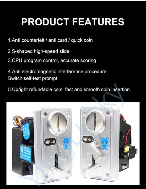 Mini Slot Machine TW-389 LED Coin Acceptor CPU Mechanism For Arcade ...