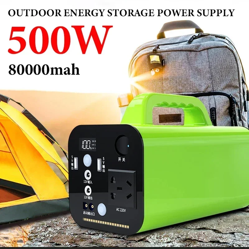 Portable-Power-Station-80000mAh-500W-Generator-Battery-Outdoor-Camping ...