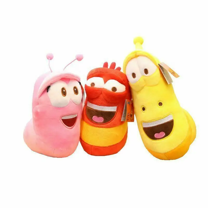 3pcs Soft Larva Plush Doll Pink/red/yellow Larva Figure Stuffed Toys ...