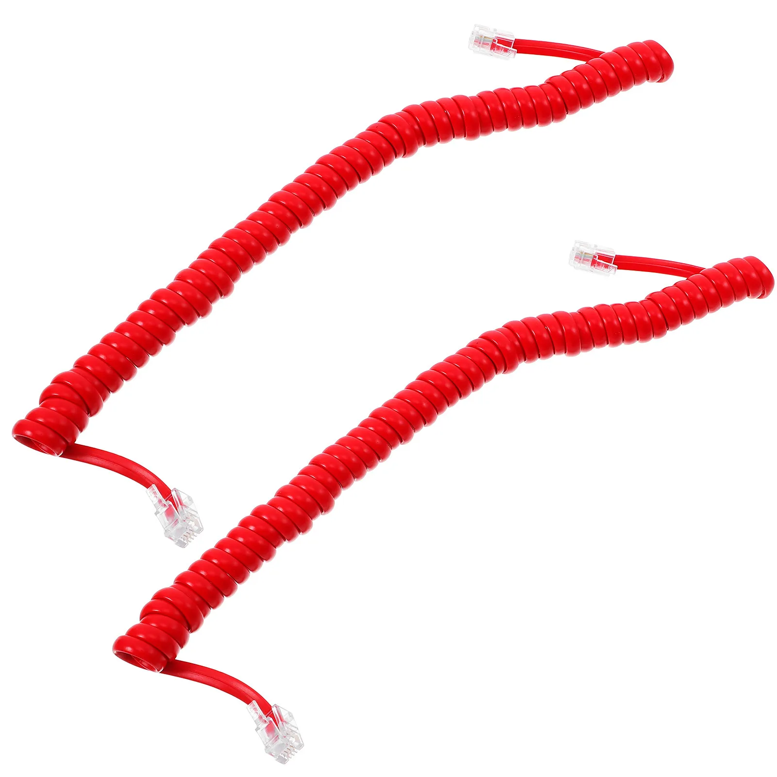 2pcs Telephone Cords Coiled Spiral For Landline Phone Receiver Durable ...