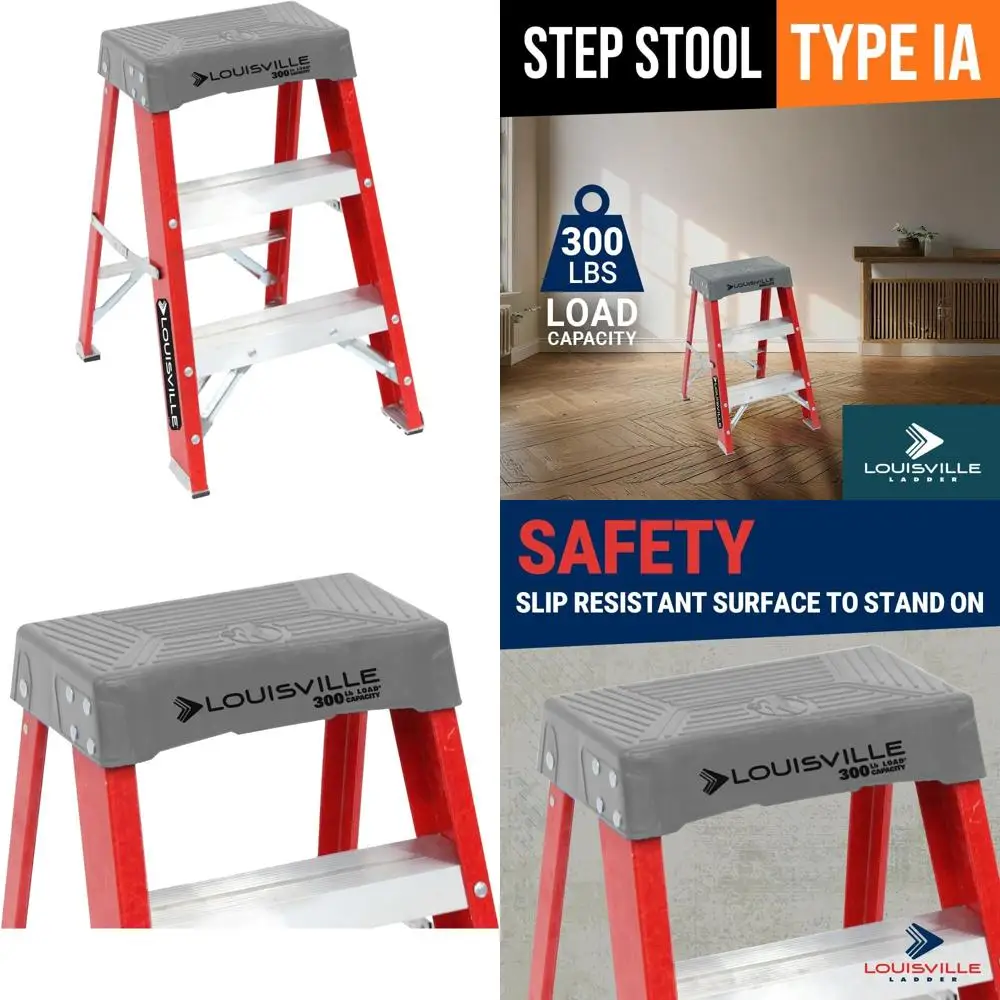 Industrial Fiberglass Step Stool, 2-Foot, 300-Pound Capacity, Type IA ...