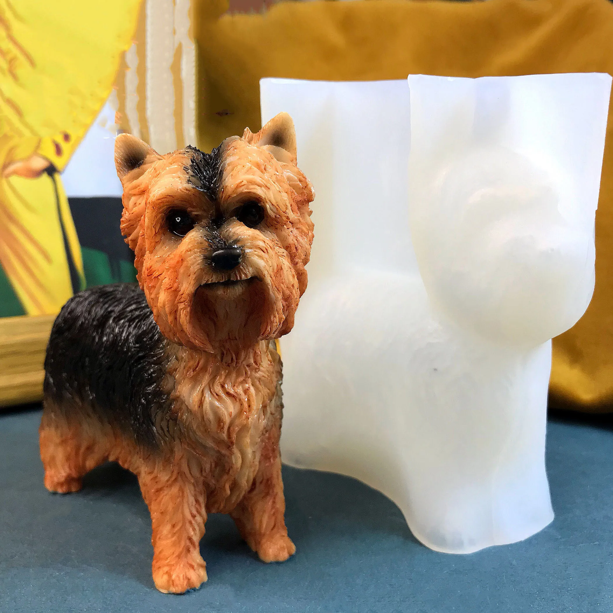 Yorkshire Terrier Animal Model Resin Ornament White Silicone Molds Mold ...