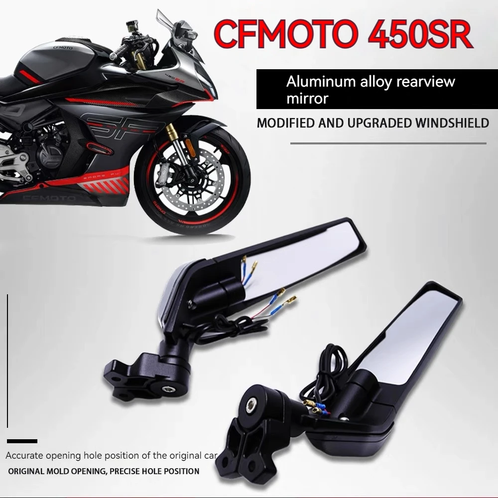 For-CFMOTO-450SR-modified-fixed-wing-rearview-mirror-with-turn-signal ...