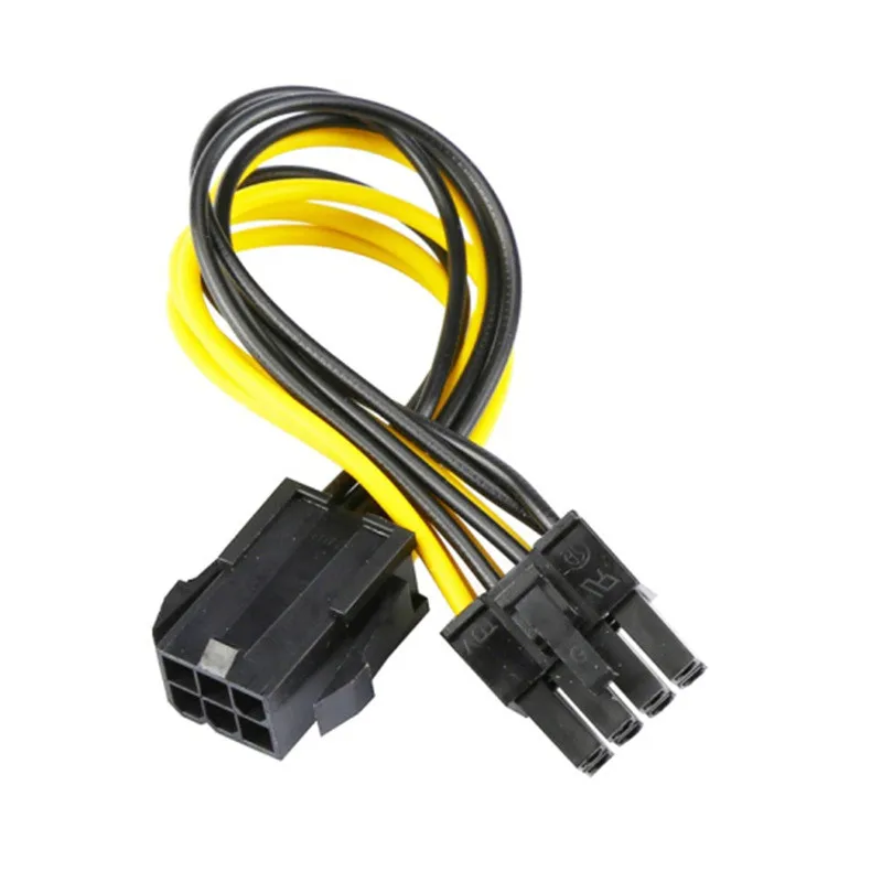 PCI Express PCIE Black Red 6 Pin to 8 Pin Graphic Card Power Adapter ...