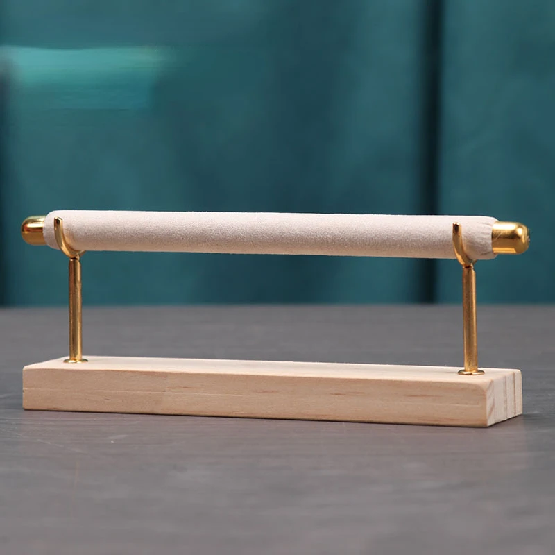 Solid-Wood-Base-Ring-Display-Stand-Sponge-Stick-Ring-Holder-Multi-layer ...