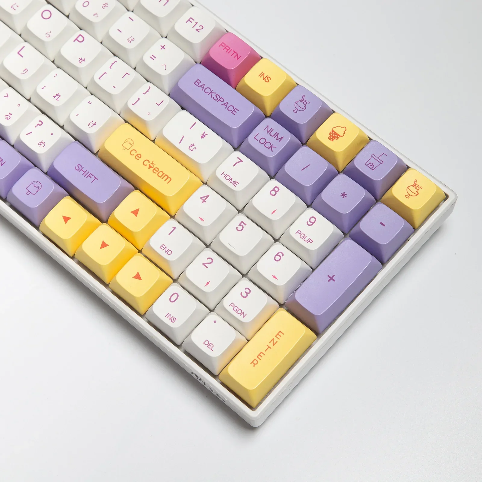 Ice Cream Mechanical Keyboard Keycaps, Flat Chest XDA Cute PBT ...