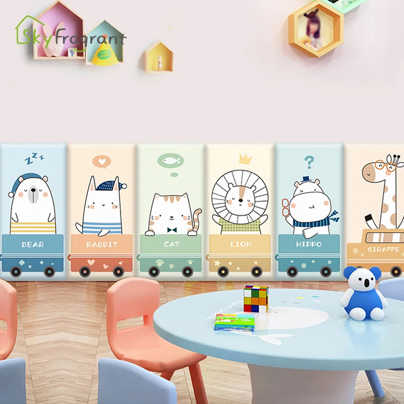 Kindergarten-Cartoon-Anti-Collision-Wall-Stickers-For-Kids-Rooms-3D ...