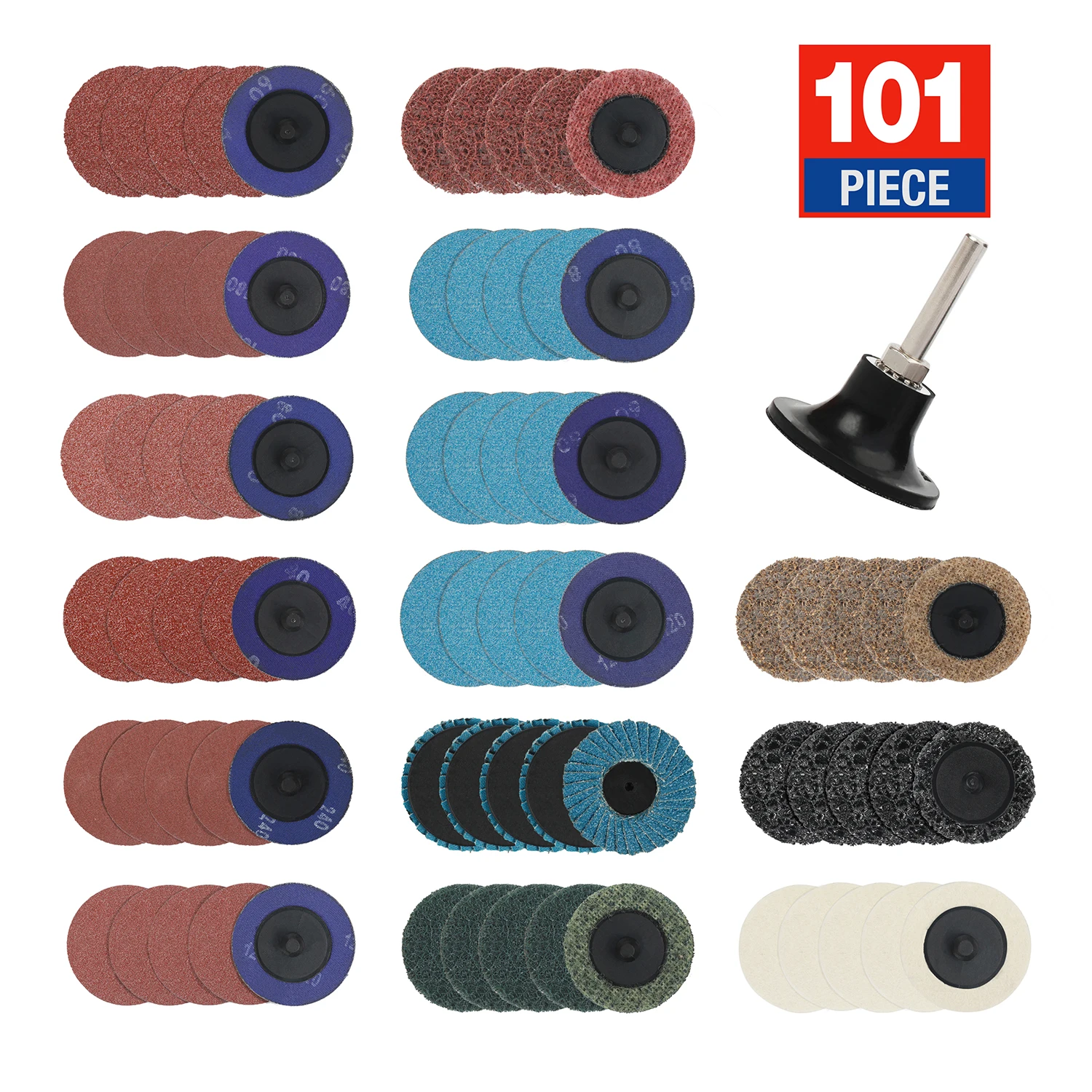 WORKPRO-101-pieces-Sanding-Discs-Set-2-inch-Discs-with-1-4-inch-Holder ...