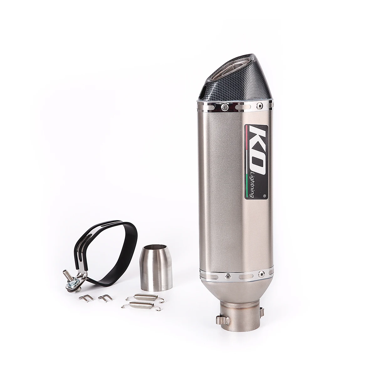 370mm Universal Motorcycle Exhaust Tail Pipe 38mm-51mm Stainless Steel ...