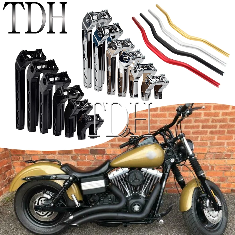 4"-14" Pullback Handle Bar Riser 1-1/4" 32mm Handlebar Mount Clamp ...