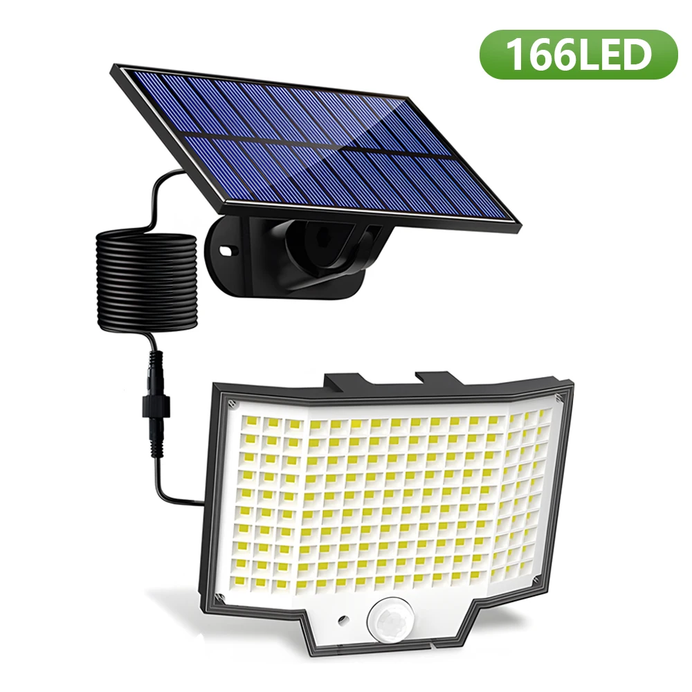 166LED-Solar-Light-with-Motion-Sensor-Remote-Control-IP65-Waterproof-for-Outdoor-Patio-Garage ...