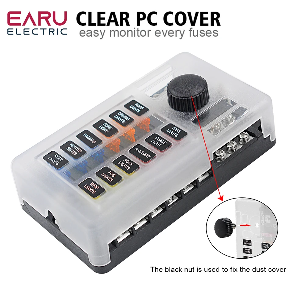 EARU Car boat fuse box bracket Tools small black cap independent ...