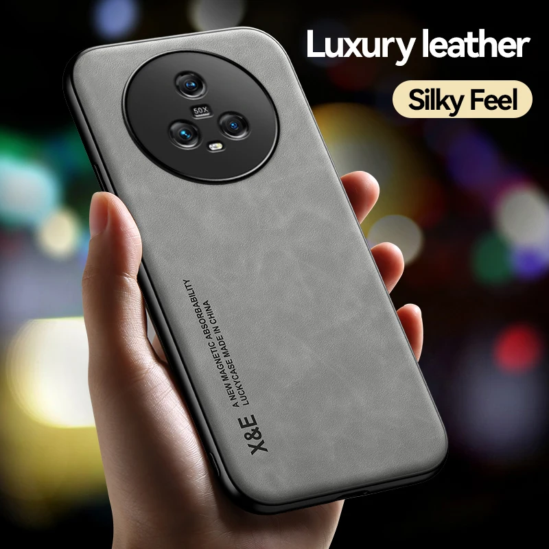 For-Honor-Magic5-Pro-Case-Luxury-Leather-Car-Magnetic-Holder-Phone-Case ...