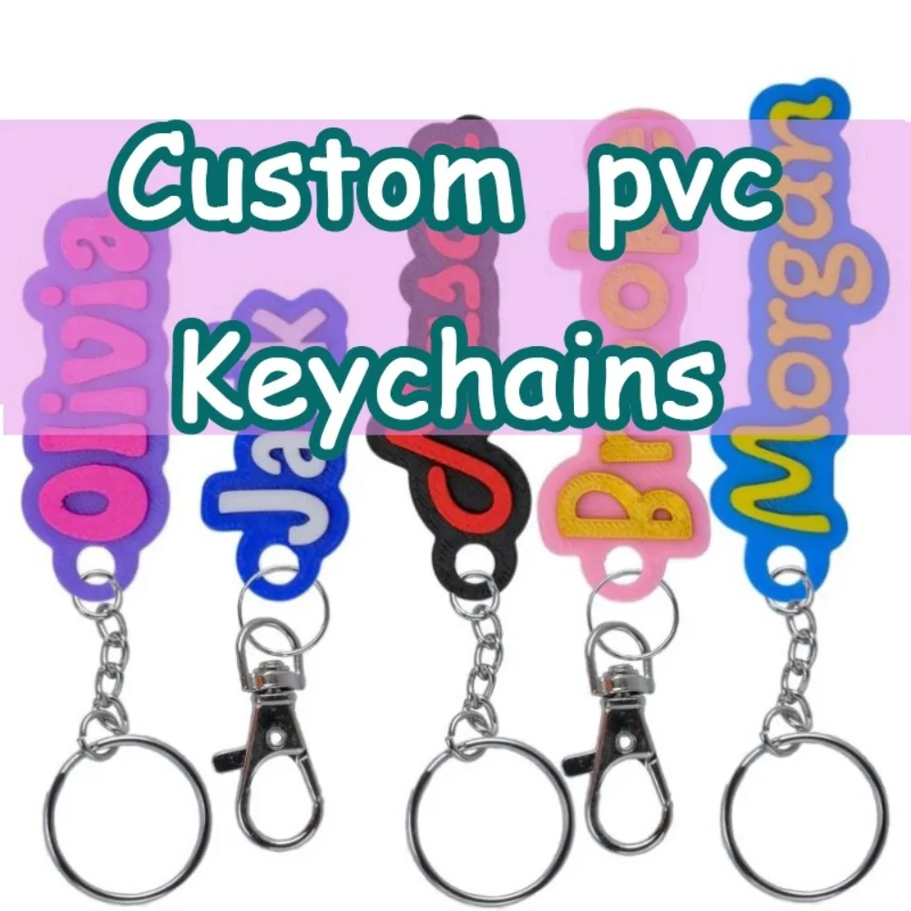 Custom Wholesale 50PCS Embroidery PVC Keychains Chain Personalized ...