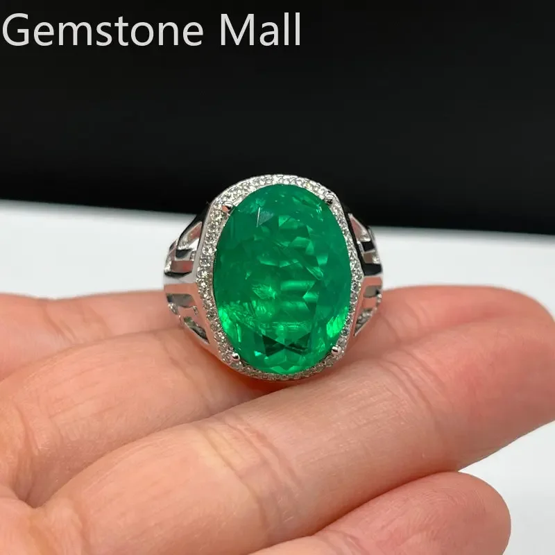 13mm-18mm-Man-Made-Colombia-Emerald-Color-Gemstone-Ring-for-Party-Real ...