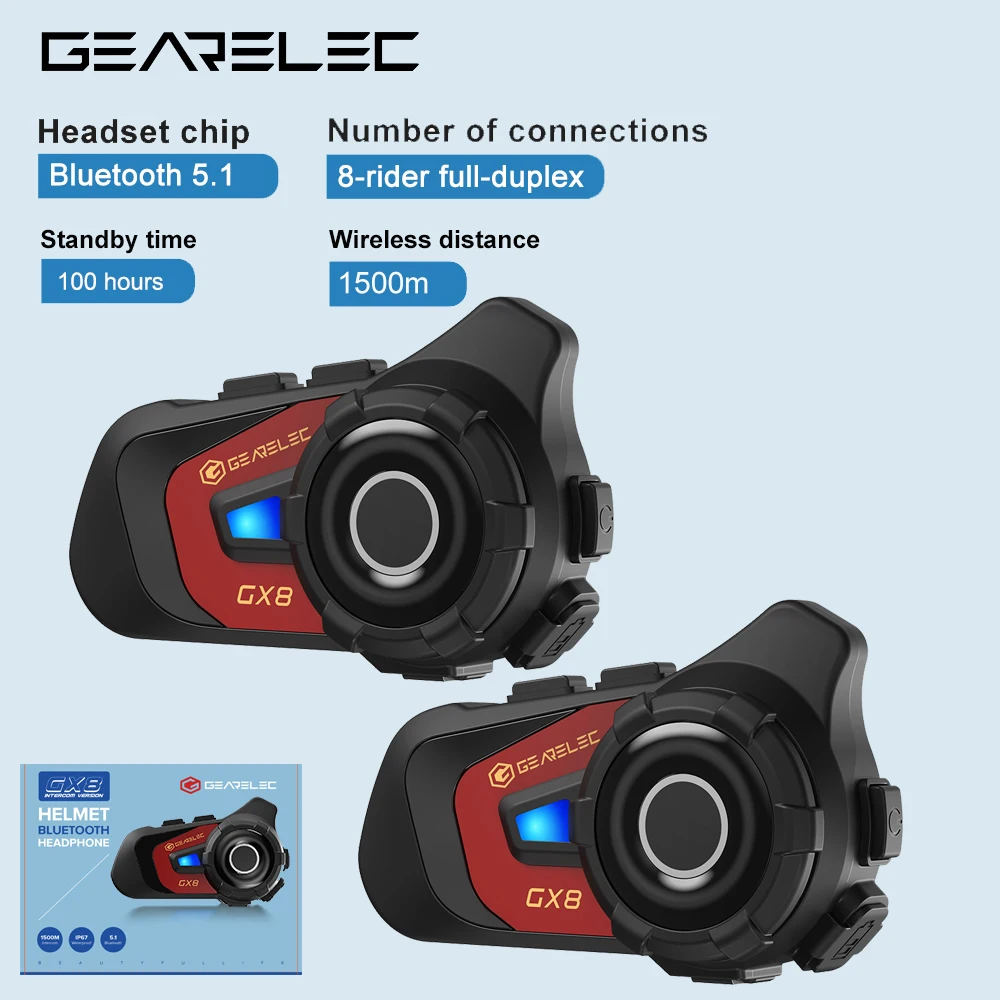GEARELEC-GX8-Motorcycle-Bluetooth-Intercom-Music-Sharing-1500m-8-Riders ...