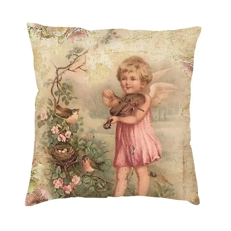 Nordic Style Victorian Angel Cushion Covers 40x40 Soft Vintage Angel ...