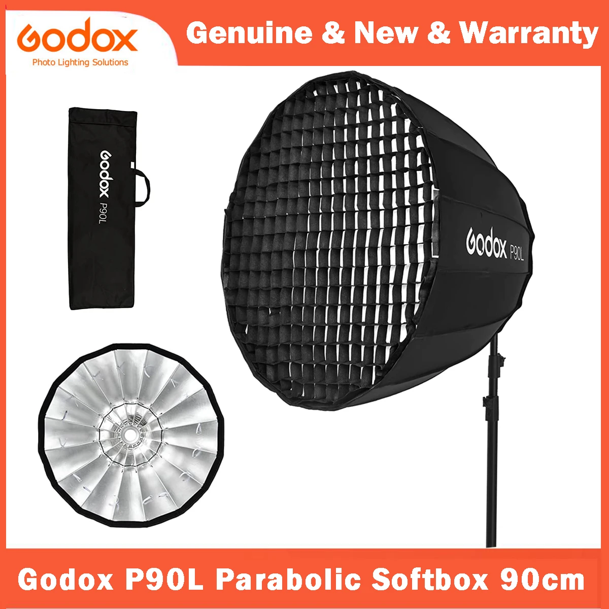 Godox P90L 90cm Portable Deep Parabolic Softbox for Godox Studio Flash ...