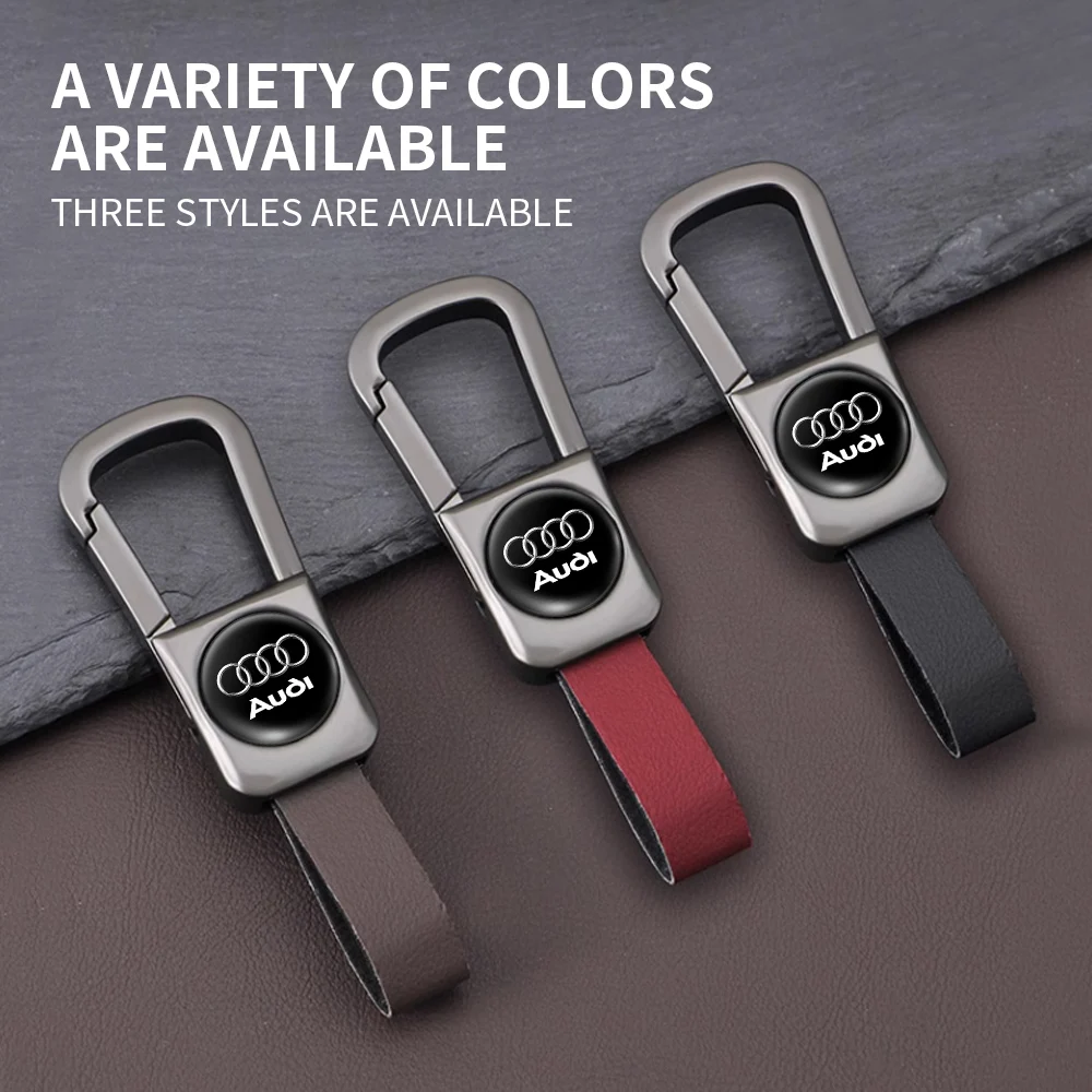 Zinc Alloy Leather Car Keychain Key Ring For Audi A4 A5 A6 A7 A1 A2 A3 ...